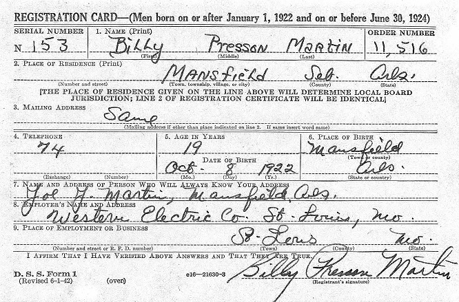 WWII Sebastian Co Ar