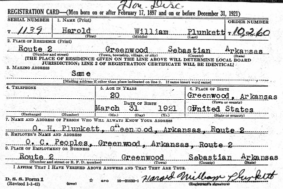 WWII Sebastian Co Ar